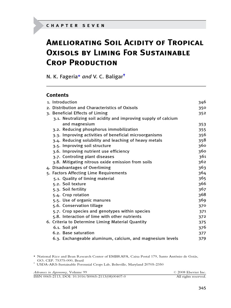Ameliorating Soil Acidity of Tropical Oxisols by Liming For Sustainable ...