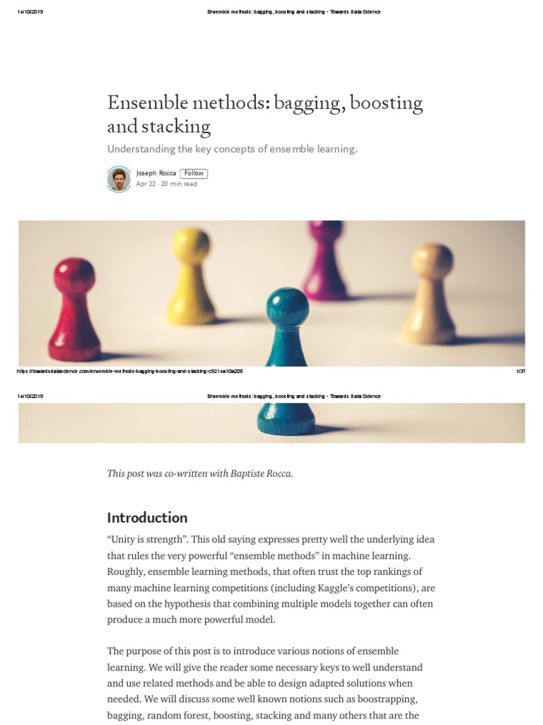 Ensemble Methods - Bagging, Boosting and Stacking - Towards Data Science PDF | PDF ...