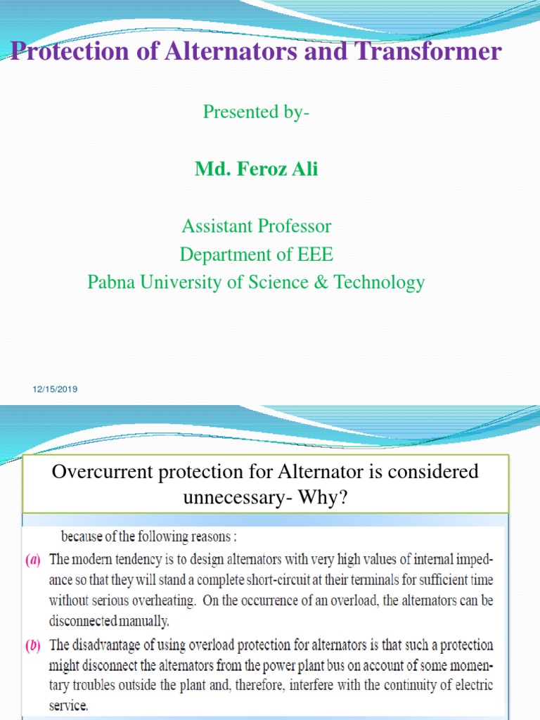 04 Ch-22 Protection of Alternators and Transformer | PDF