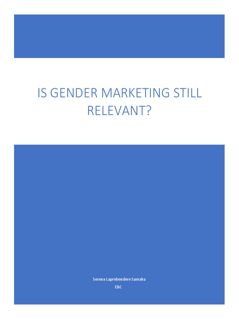 Gender Marketing | PDF | Target Audience | Gender Role