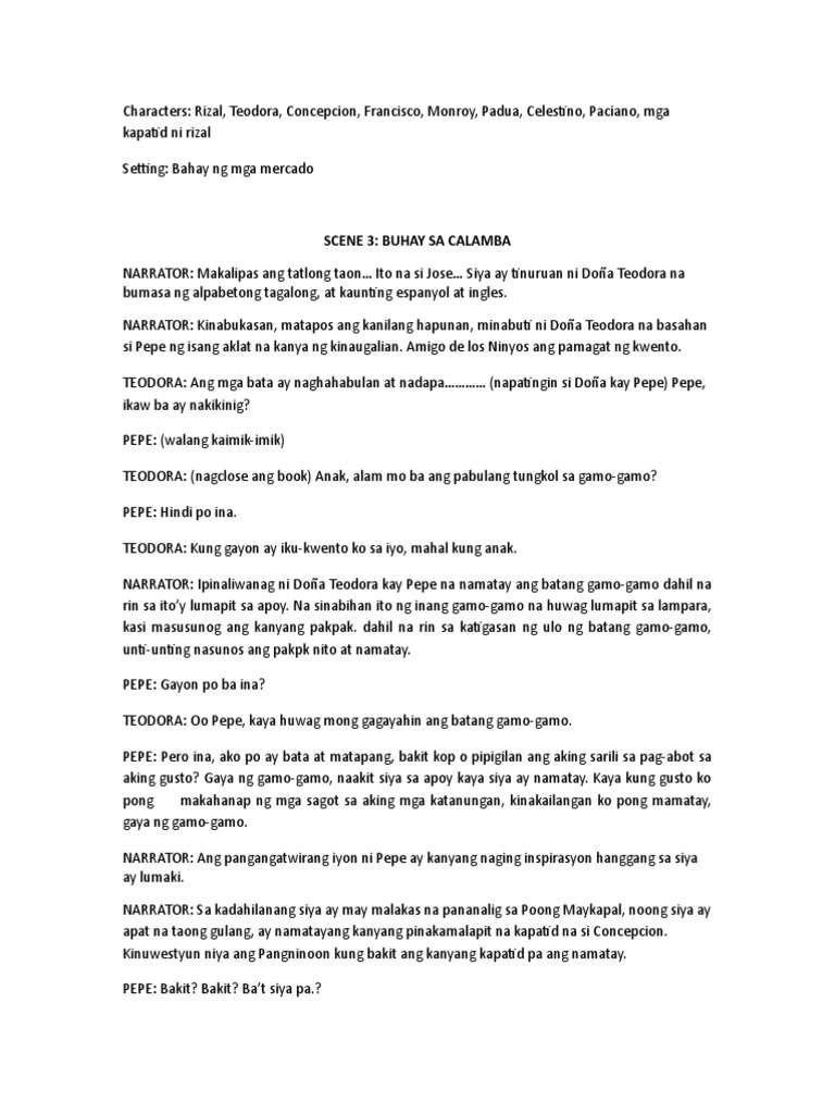 Rizal Role Play (Scene-3) | PDF