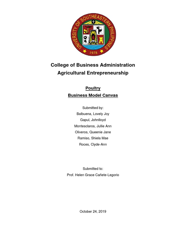 Group 2 Poultry Business Model Canvas | PDF | Poultry Farming | Manure