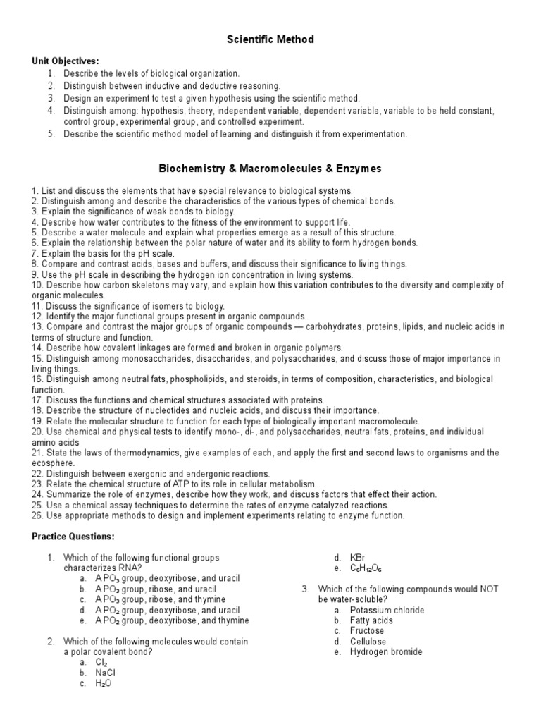 AP Biology 1st Semester Final Exam Review-2011.2012 | PDF | Cellular ...