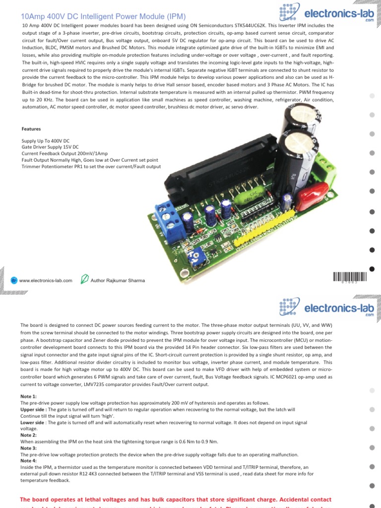 10amp 400V DC Intelligent Power Module IPM | PDF | Operational ...