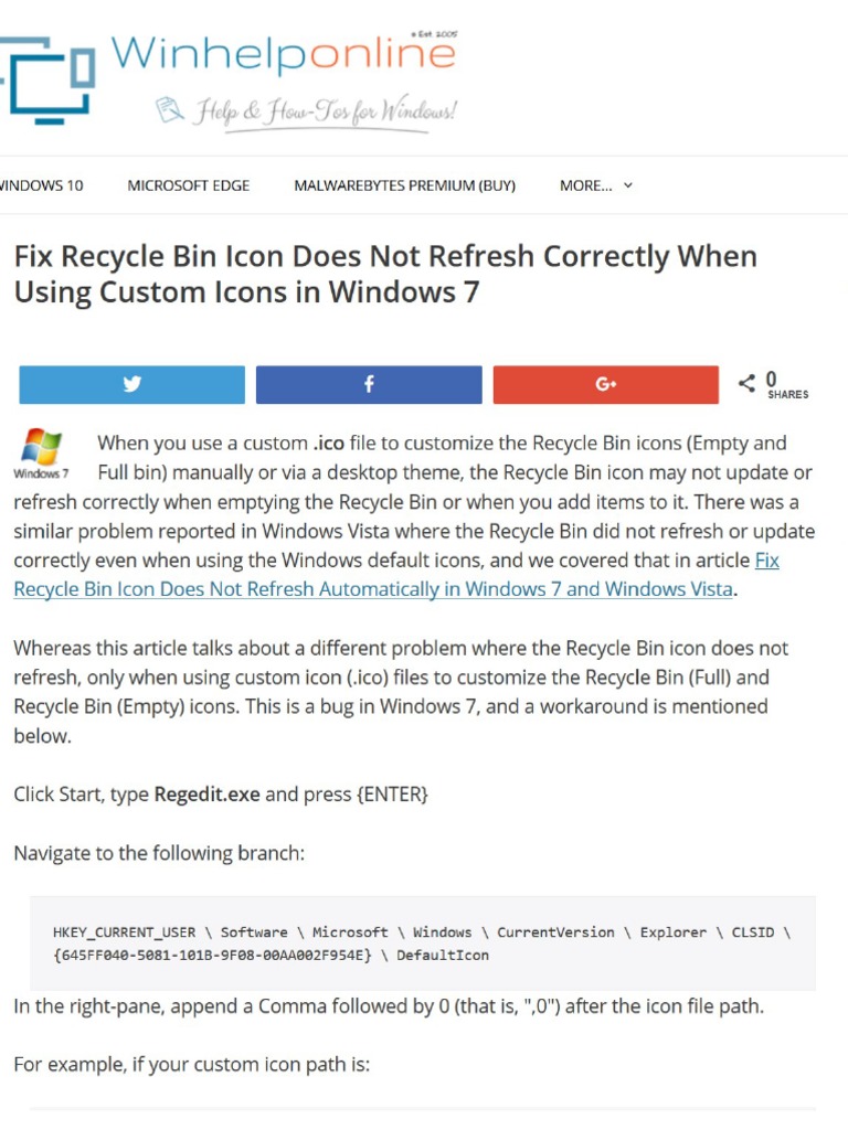 Fix Recycle Bin Not Refreshing | PDF