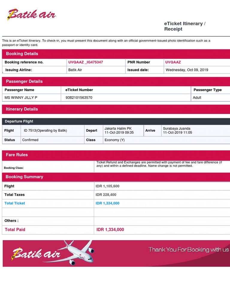 Batik | PDF | Identity Document | Ticket (Admission)