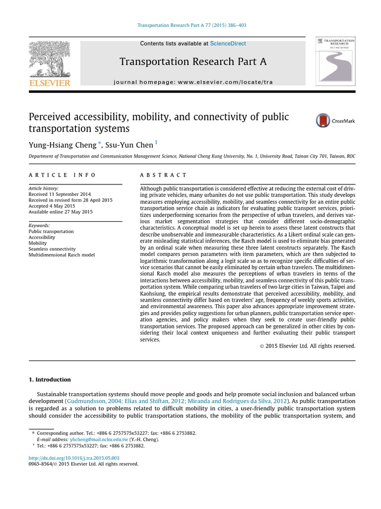 Paper Reference For Transport Integration | Download Free PDF | Likert ...