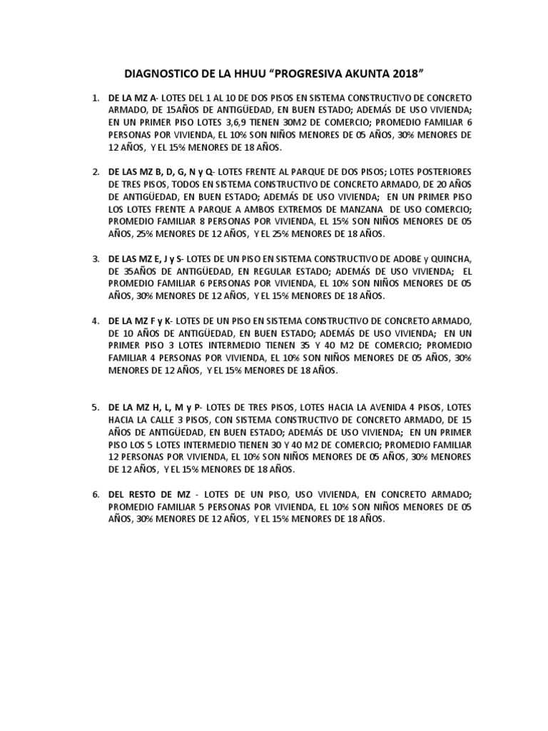 Diagnostico de La Hhuu | PDF
