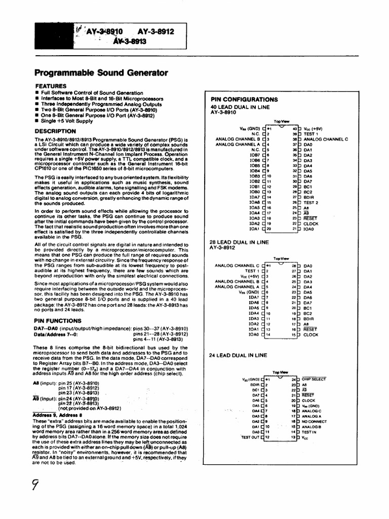 Ay 3 8910 | PDF | Input/Output | Computer Data