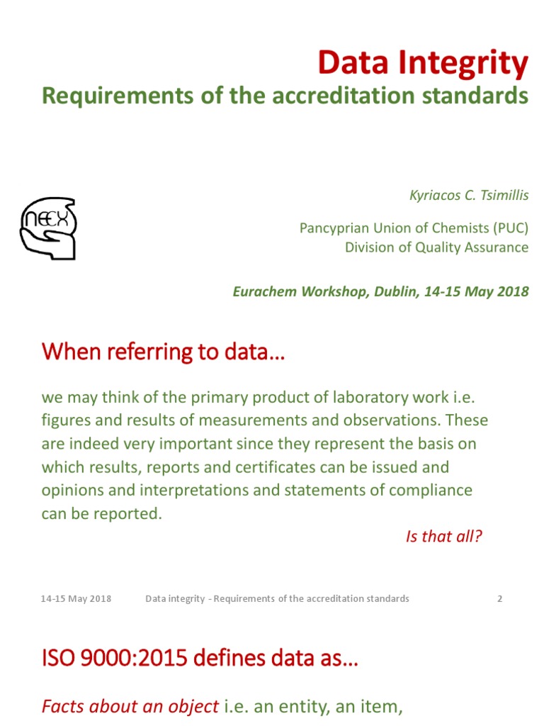 Data Integrity | PDF | Iso 9000 | Verification And Validation