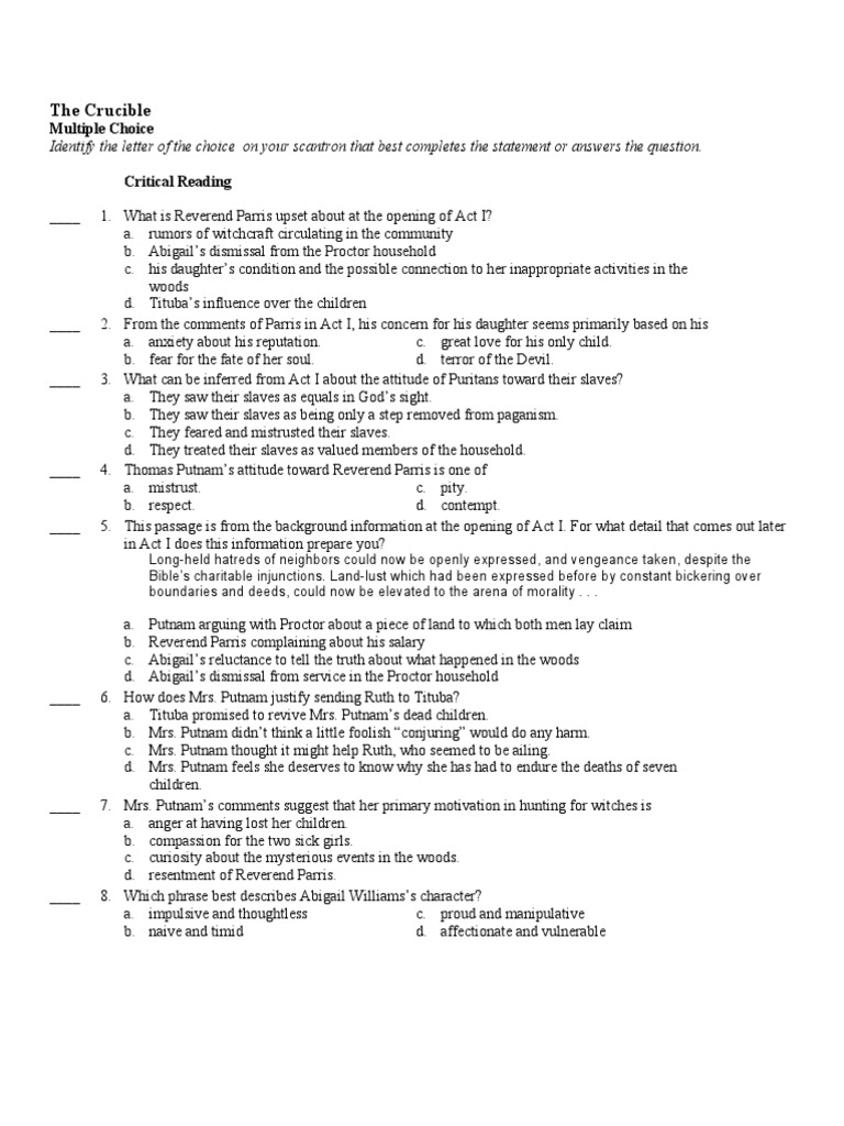The Crucible Test | PDF