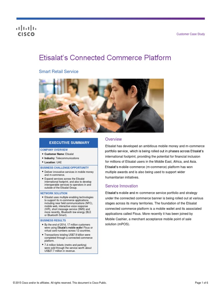 Etisalat S Connected Commerce Platform | PDF | Mobile Phones | E Commerce