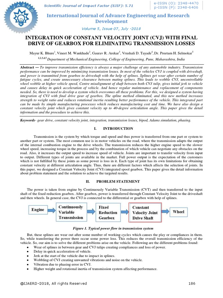 Design of UV Joint | PDF | Transmission (Mechanics) | Gear