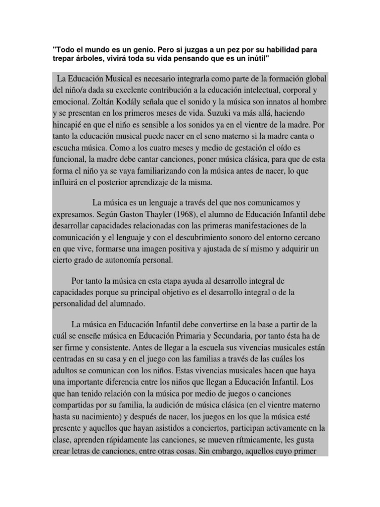 La Educación Musical | PDF | Ritmo | Educación primaria