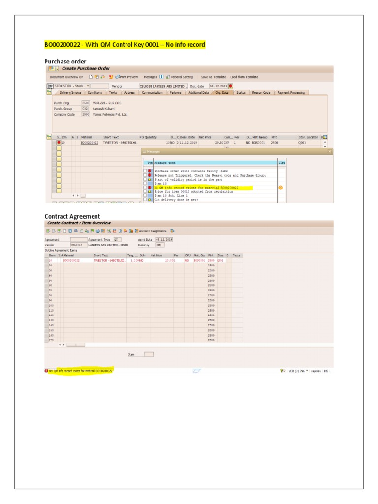 QM Info Record - Unit Testing | PDF