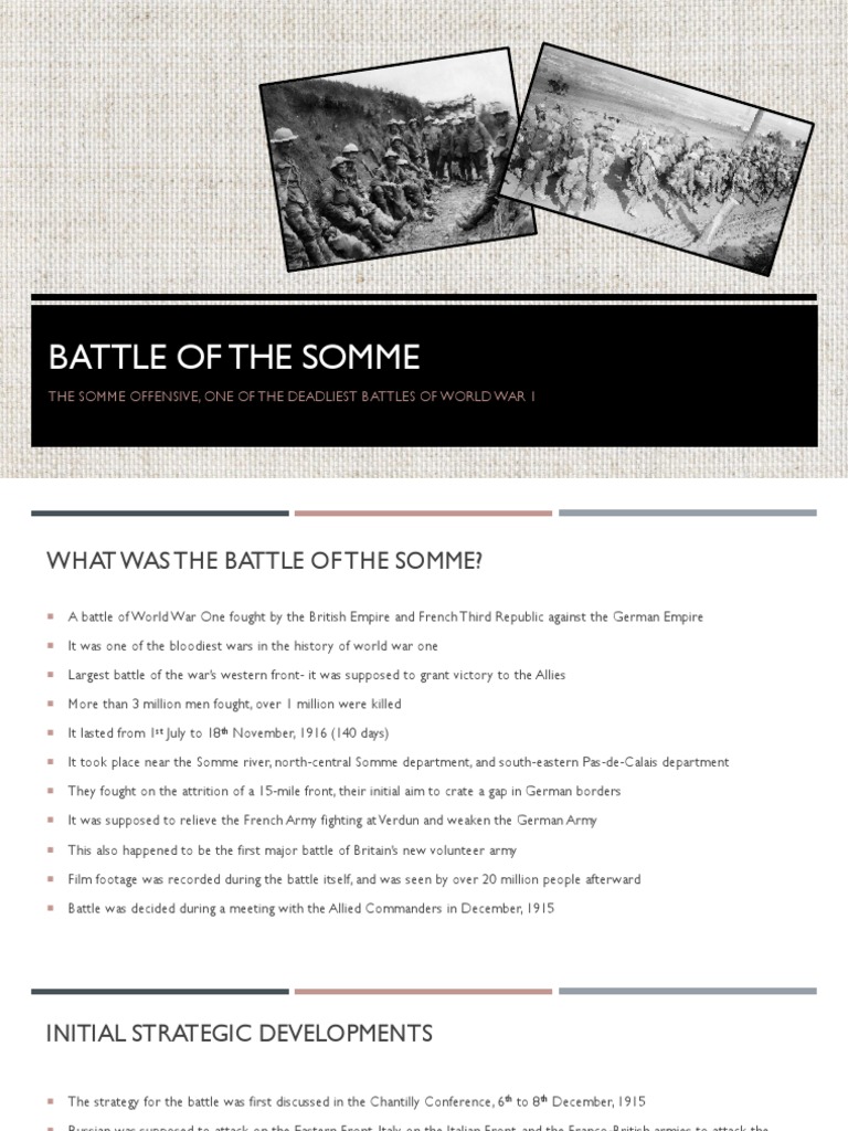 Overview of the Battle of the Somme | PDF | Battle Of The Somme ...