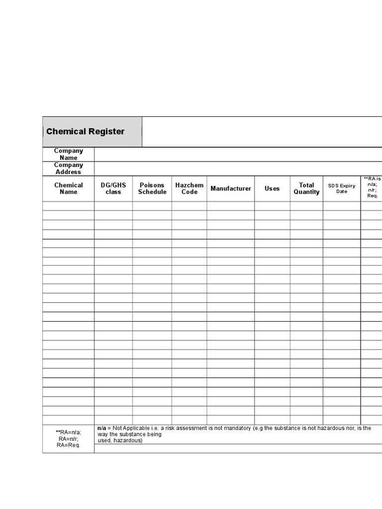 Chemical Register | PDF