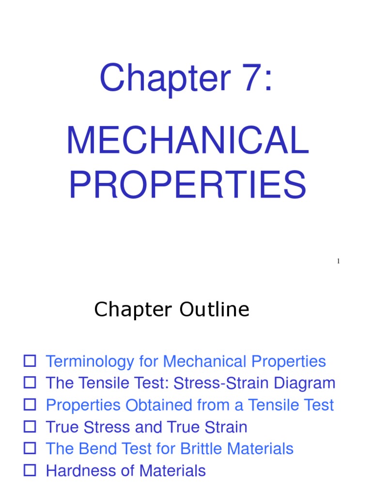 Mechanical Properties of Material | PDF | Deformation (Engineering ...