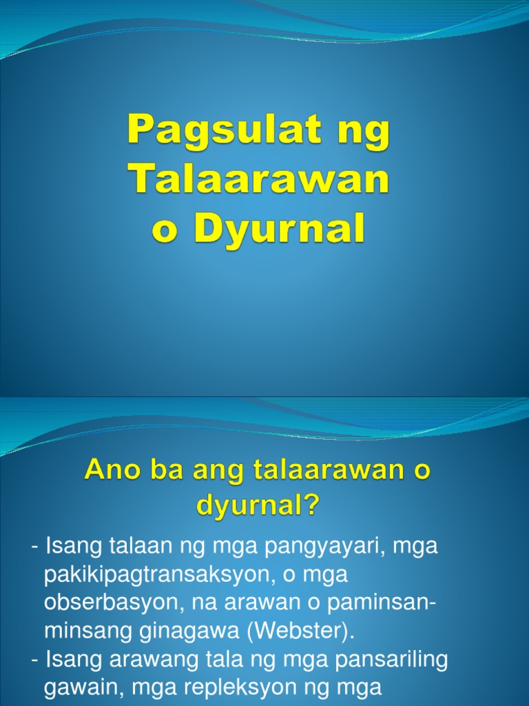 Pagsulat ng Talaarawan