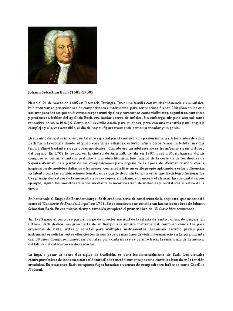 Bach | PDF | Johann Sebastian Bach | Elementos de la música