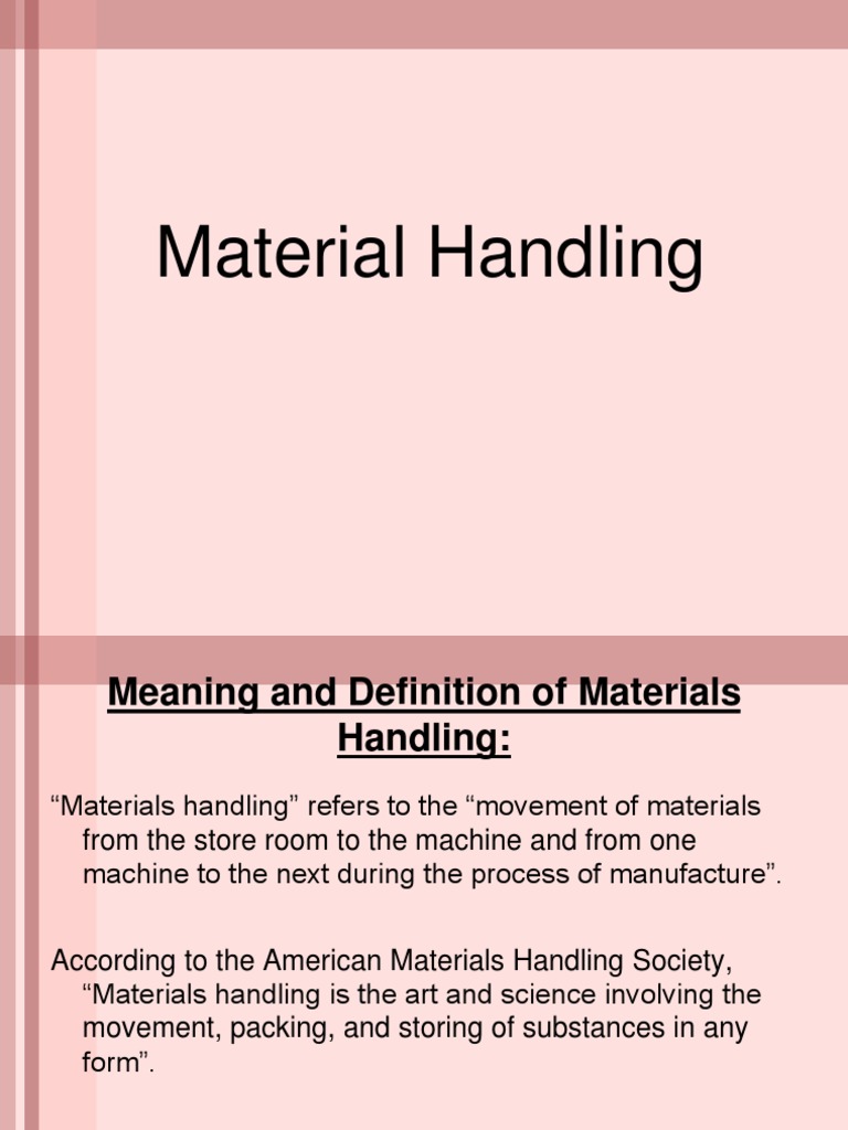 Material Handling | PDF | Crane (Machine) | Economic Sectors