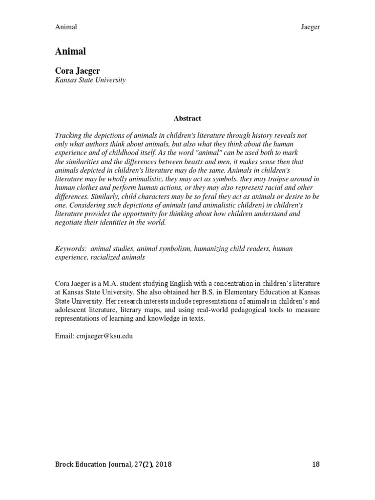 Animal PDF | Download Free PDF | Children's Literature | Anthropomorphism