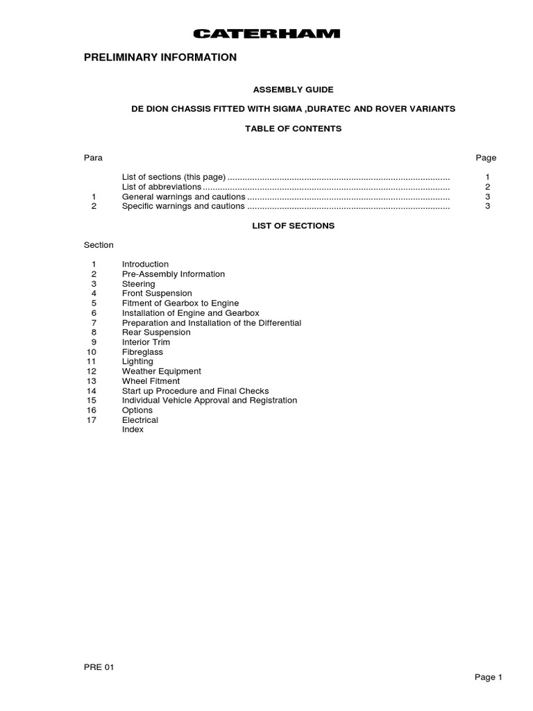 Caterham Assembly Guide R400 | PDF | Steering | Transmission (Mechanics)