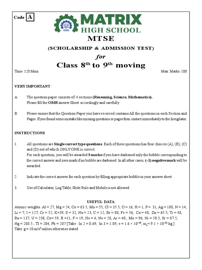 Mtse Paper of Class 8 | PDF | Seismology | Pupa