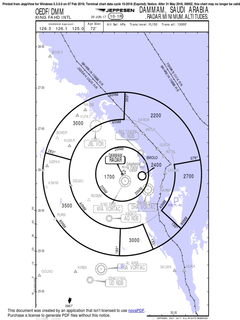 Jeppesen Approch Chart (Dammam-OEDF) | PDF