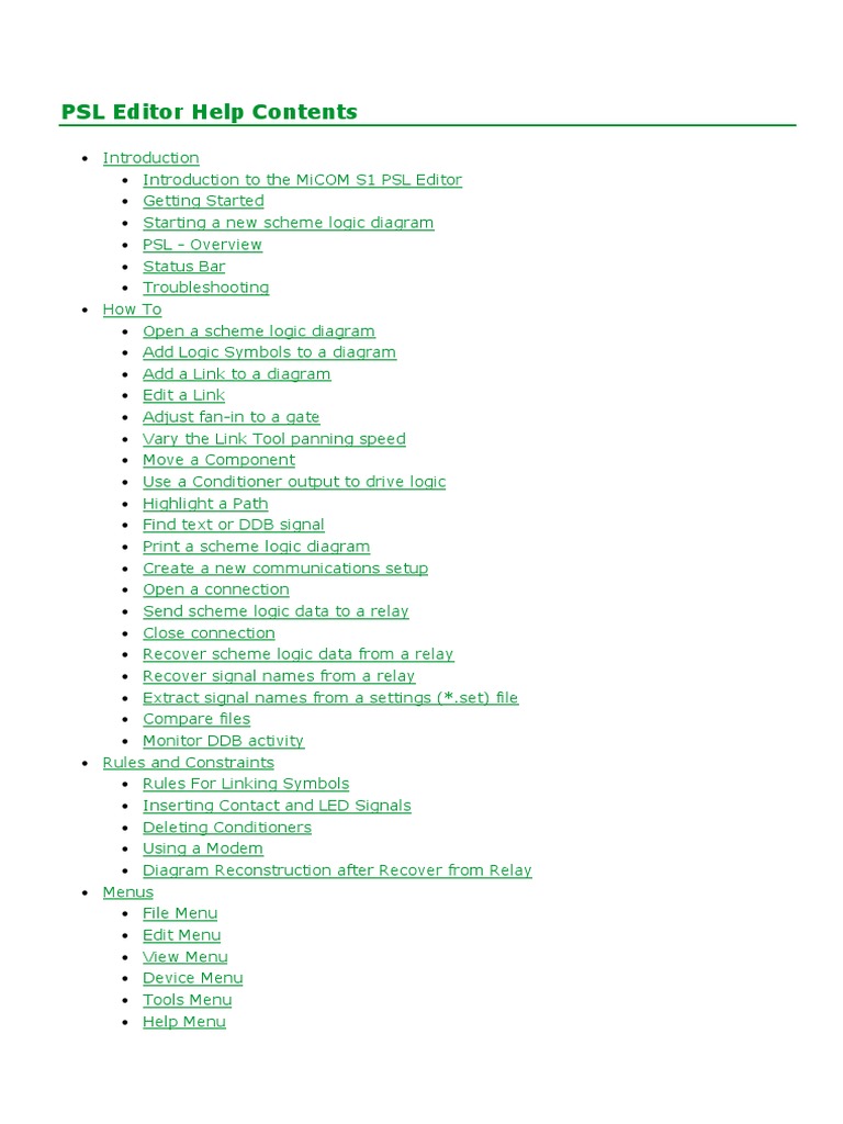 PSL Help | PDF | Menu (Computing) | Relay