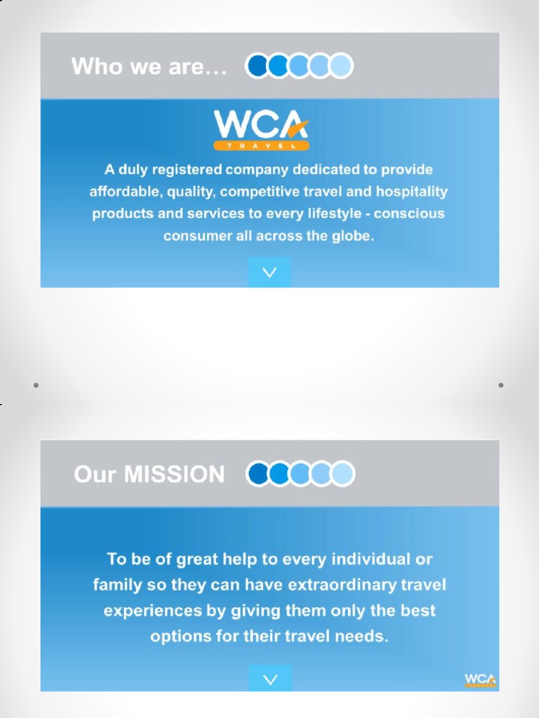 WCA Presentation PDF | PDF | Travel Agency | Airlines