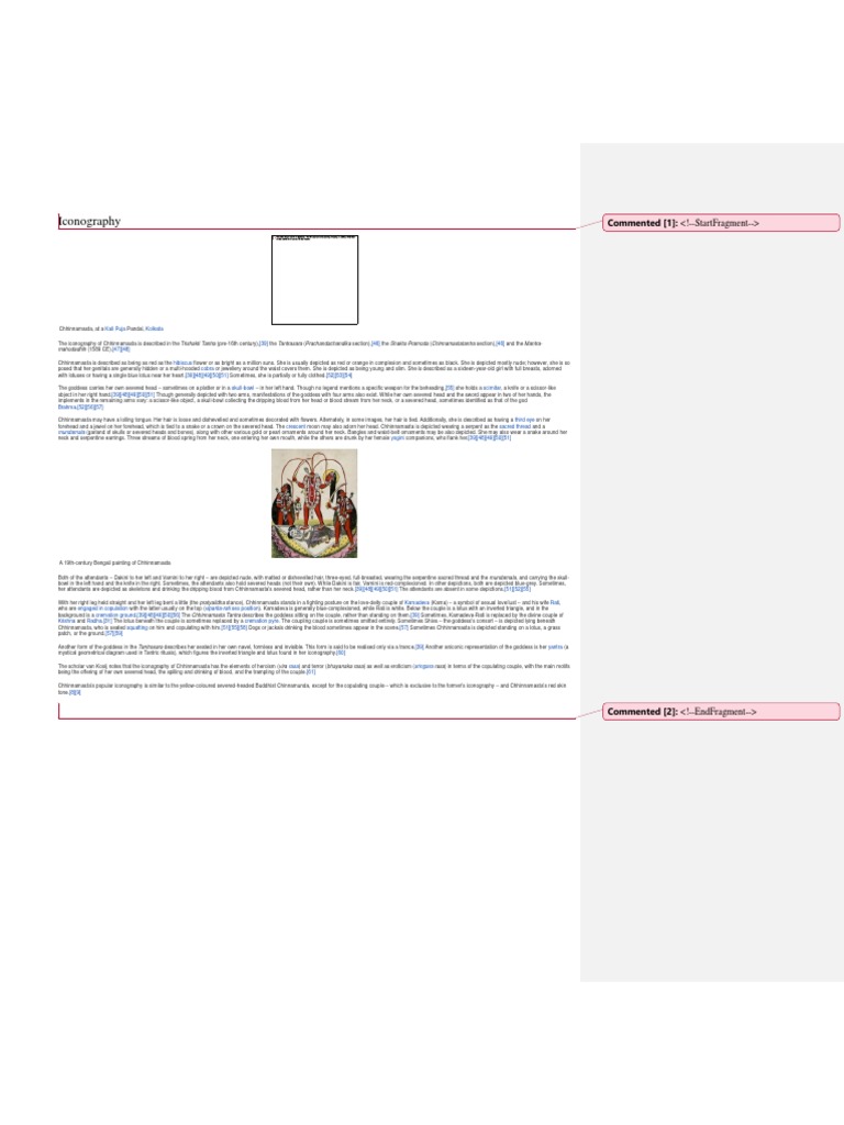Iconography of Chinnamasta | PDF | Hindu Iconography | Hindu Tantra