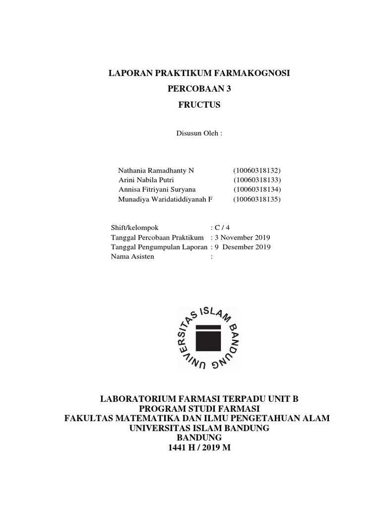 LAPORAN PRAKTIKUM FARMAKOGNOSI FRUCTUSs FIX | PDF | Kesehatan Holistik