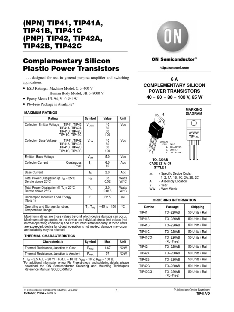tip42c | Bipolar Junction Transistor | Electronic Engineering
