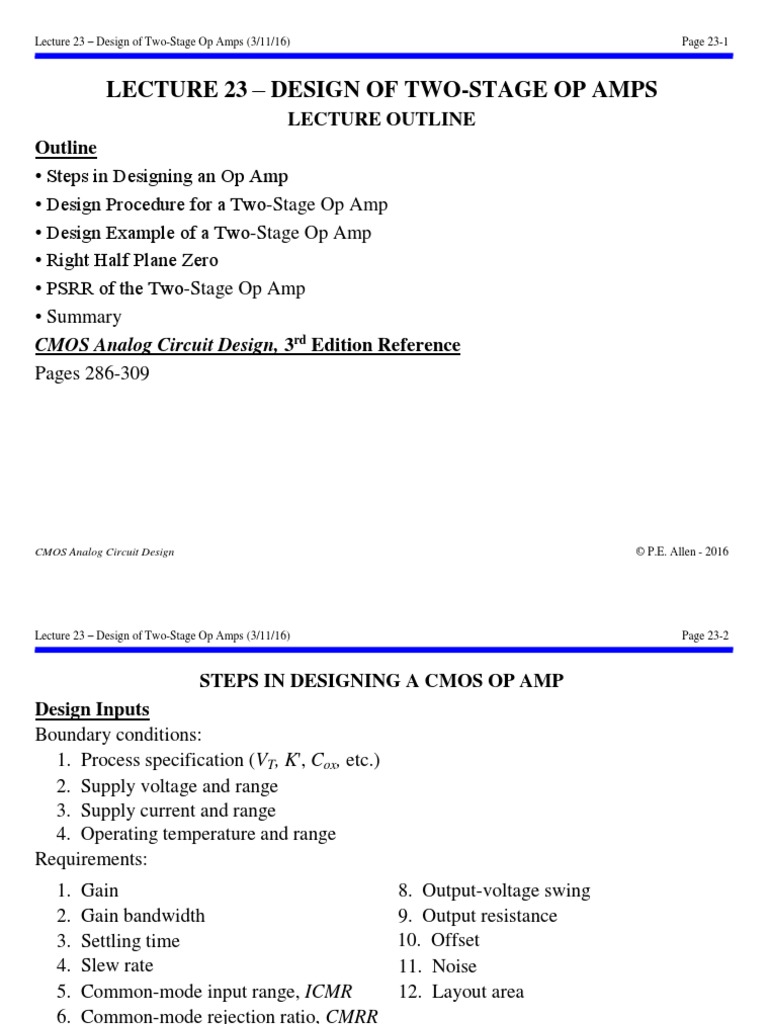 Lecture23 160311 PDF | PDF | Operational Amplifier | Amplifier