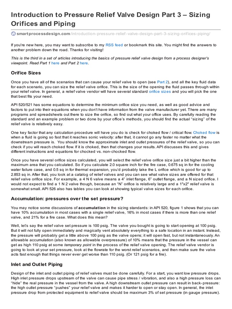 PSV Sizing Orifice | PDF | Valve | Gas Technologies