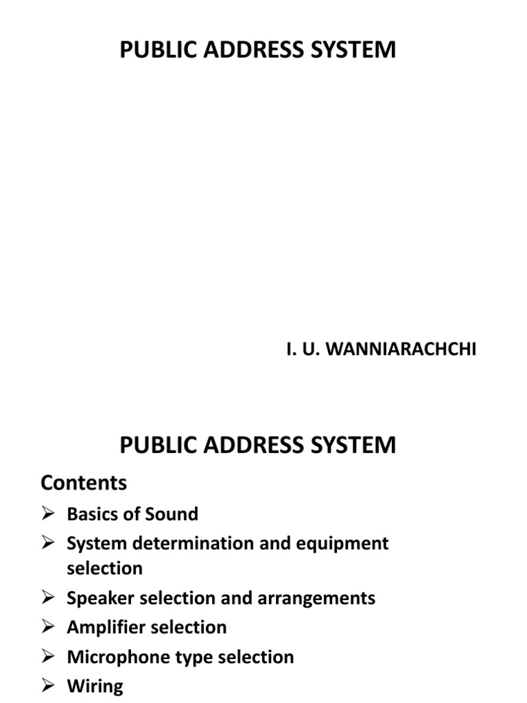 Public Address System Design Overview | PDF | Microphone | Loudspeaker