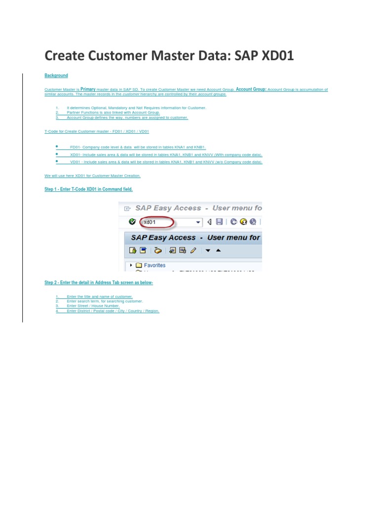 SAP Create Customer Master Data | PDF | Banks | Computing