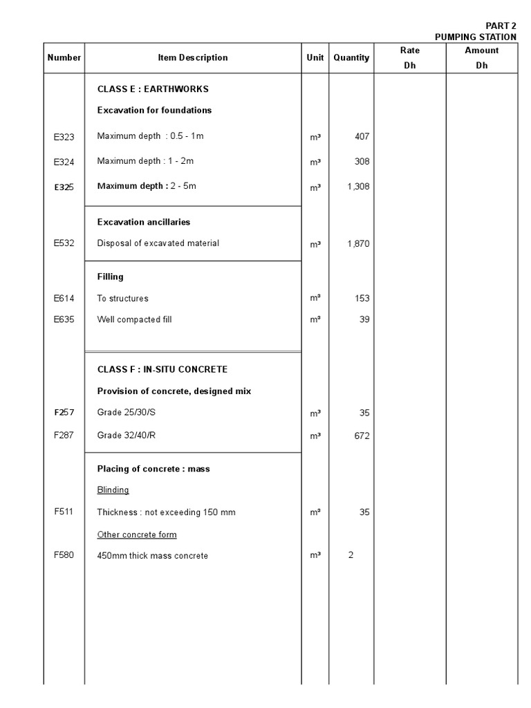 Pump Station BOQ | PDF | Duct (Flow) | Pipe (Fluid Conveyance)