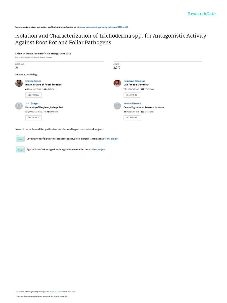 Isolation and Characterization of Trichoderma SPP | PDF | Polymerase Chain Reaction | Biology