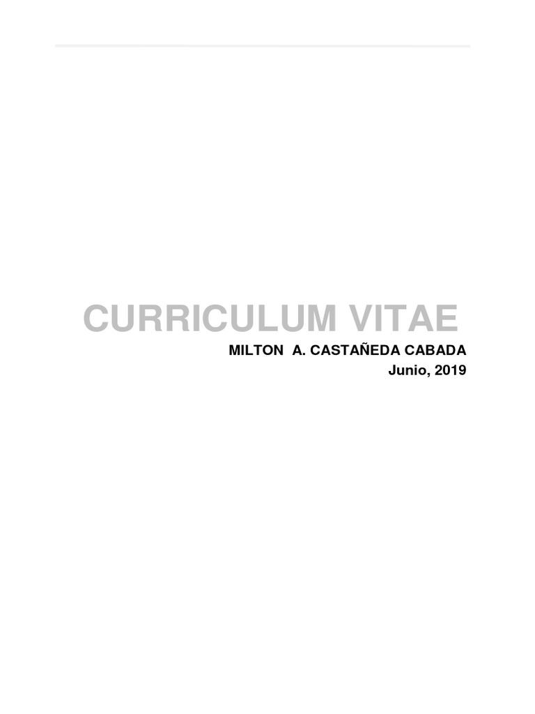 CV - Milton Junio 2019 | Descargar gratis PDF | Ingeniero civil | Perú