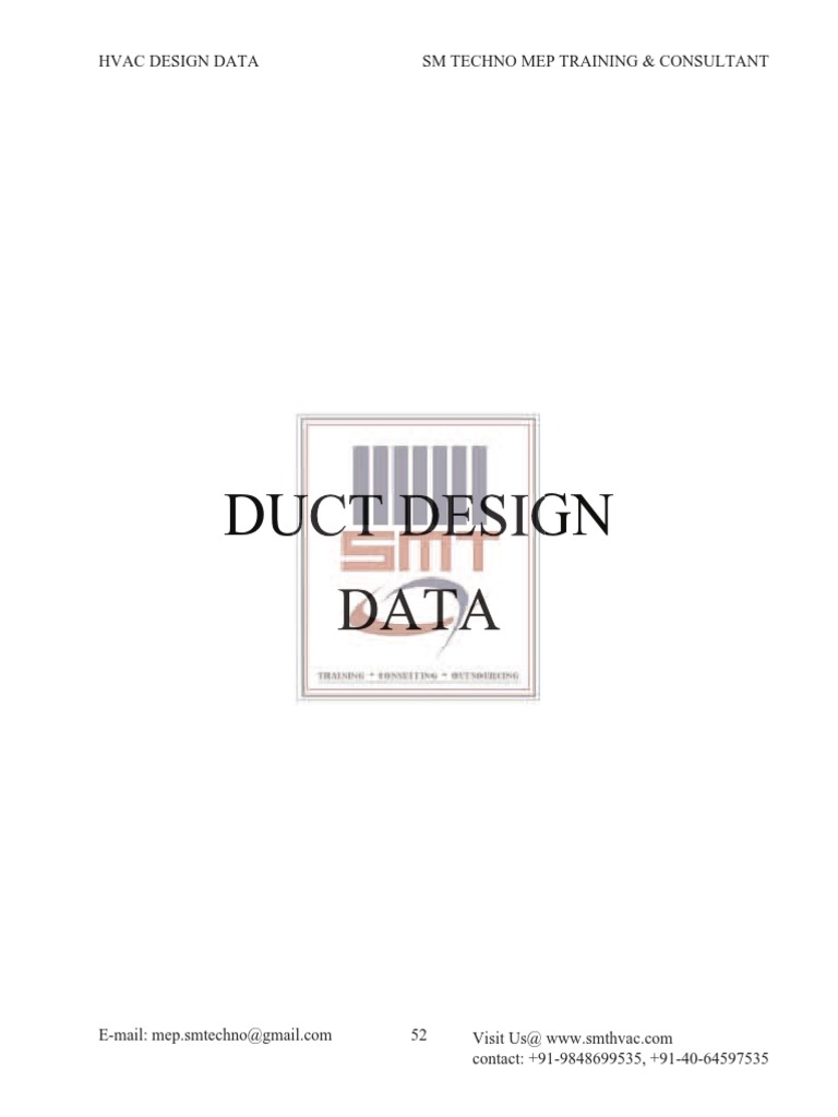 Duct Design Data Hvac Design Data SM Tec | PDF | Automation ...