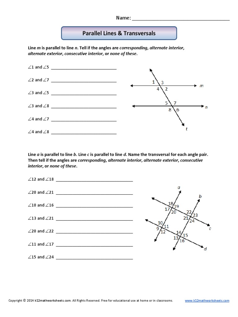 Parallel Lines and Transversals PDF | PDF | Geometry | Elementary Geometry