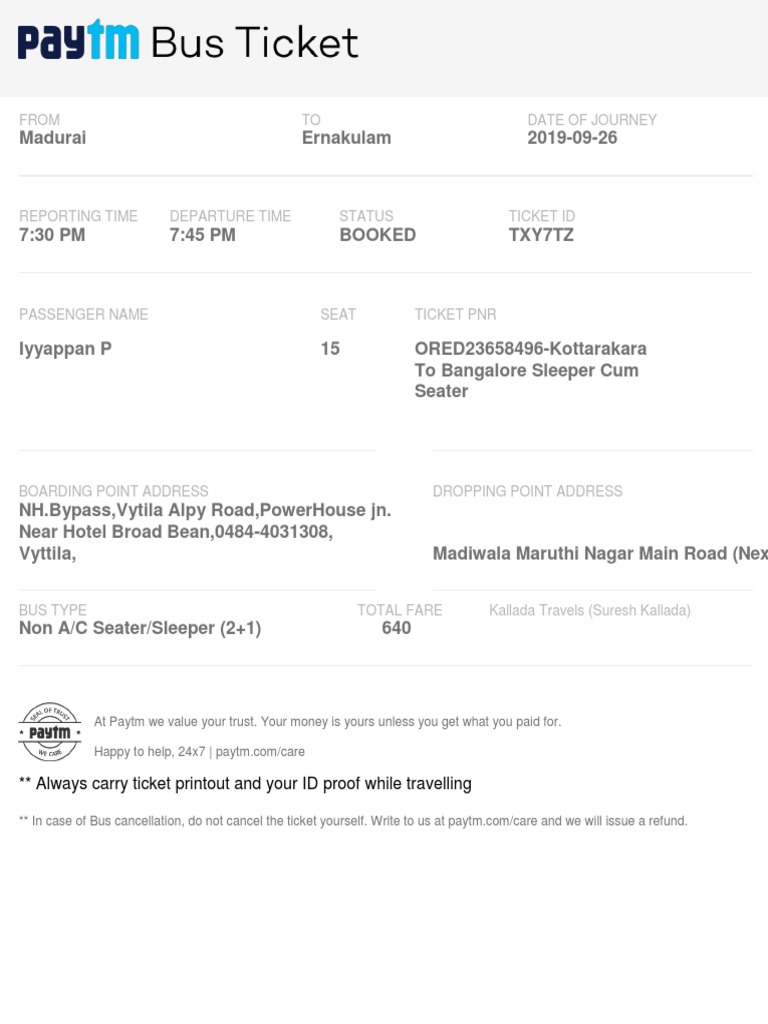 Bus Ticket Sample | PDF | Ticket (Admission) | Bus