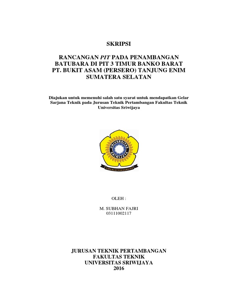 Rancangan Pit Batubara Pit 3 Timur | PDF | Sains & Matematika
