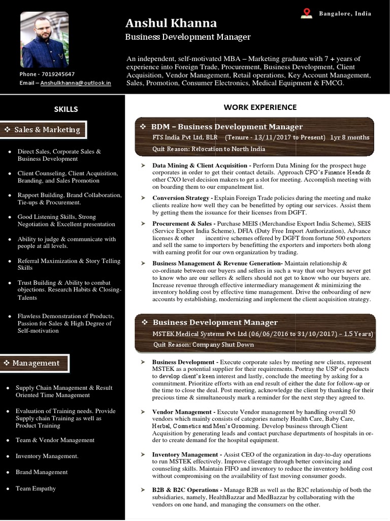 Anshul Khanna - Resume | PDF | Apple Inc. | Sales