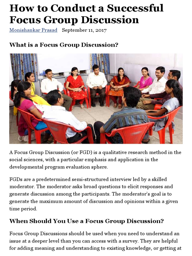 How To Conduct A Successful Focus Group Discussion - SocialCops | PDF ...