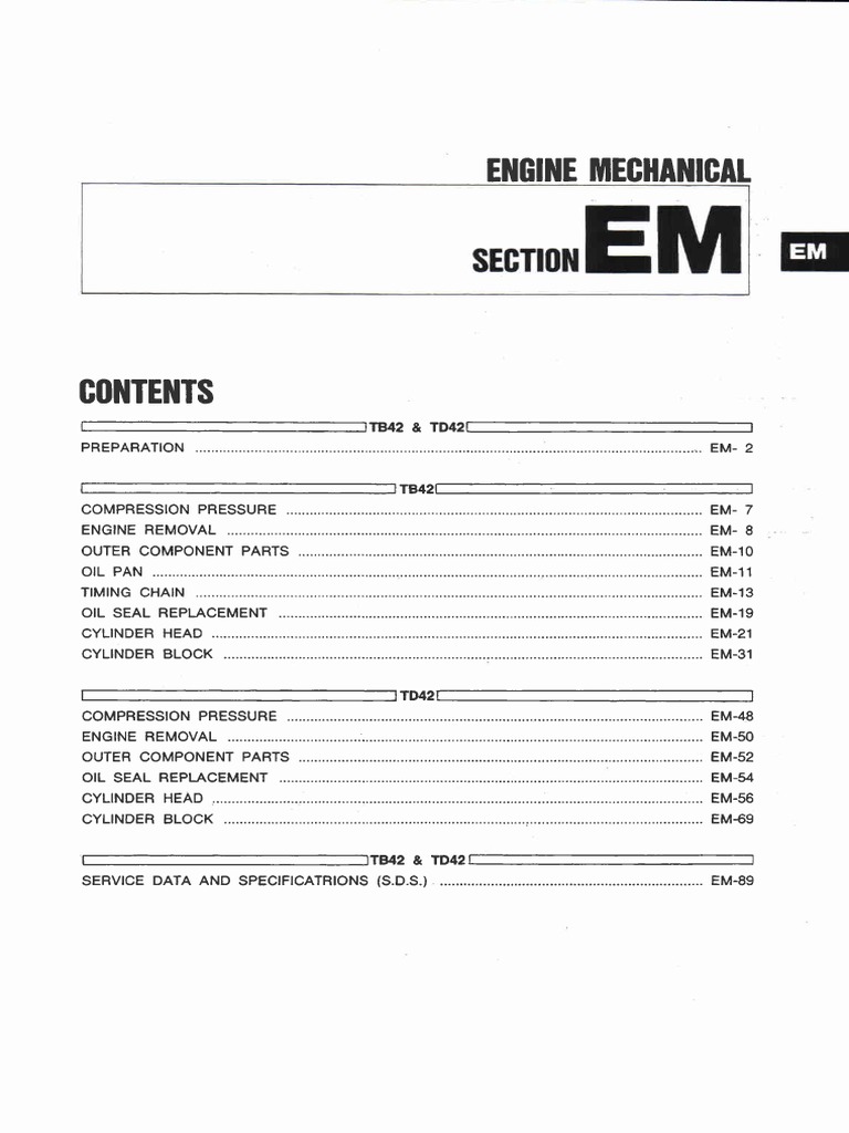 Nissan Td42 Engine | PDF | Cylinder (Engine) | Piston