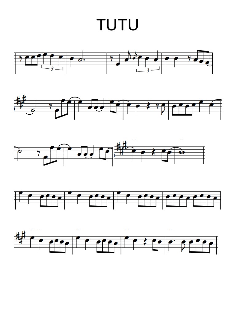 Tutu Partitura para Camila | PDF