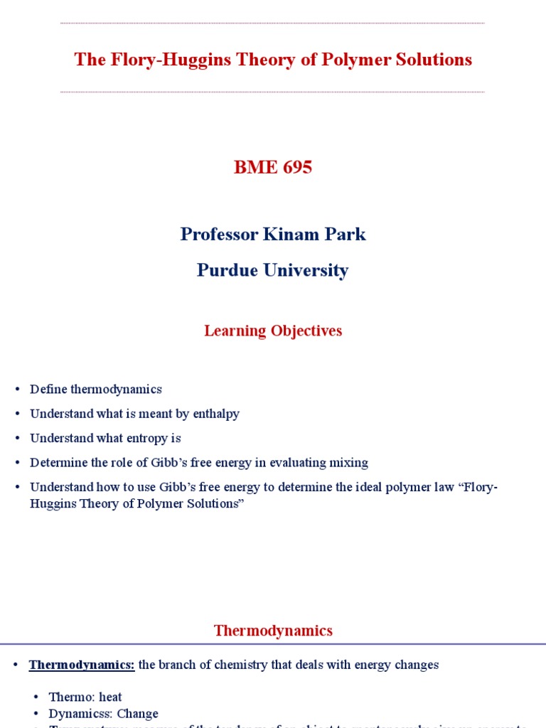 Thermodynamics of Polymer Sol | PDF | Solubility | Entropy